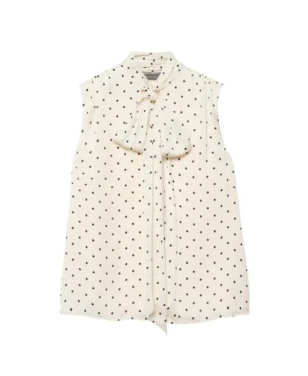 Mint Velvet Polka Dot Tie Neck Top