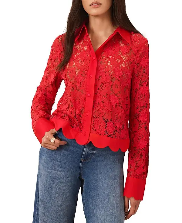 Mint Velvet Lace Cropped Shirt