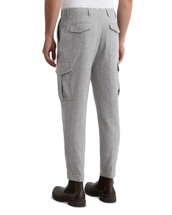REISS Pinstripe Flannel Cargo Pants