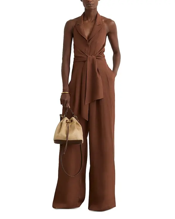 REISS Taya Jumpsuit - Rust Orange
