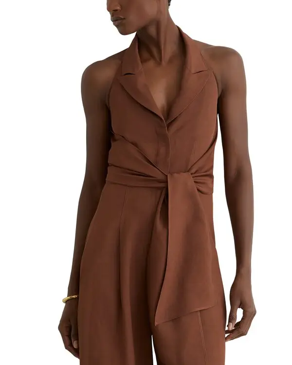 REISS Taya Jumpsuit - Rust Orange