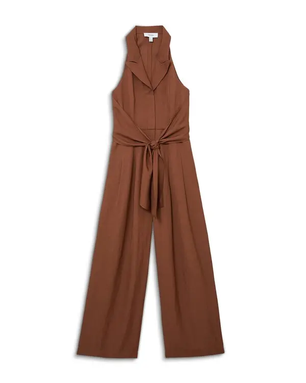 REISS Taya Jumpsuit - Rust Orange