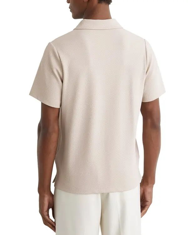 REISS Textured Polo Shirt - Stone