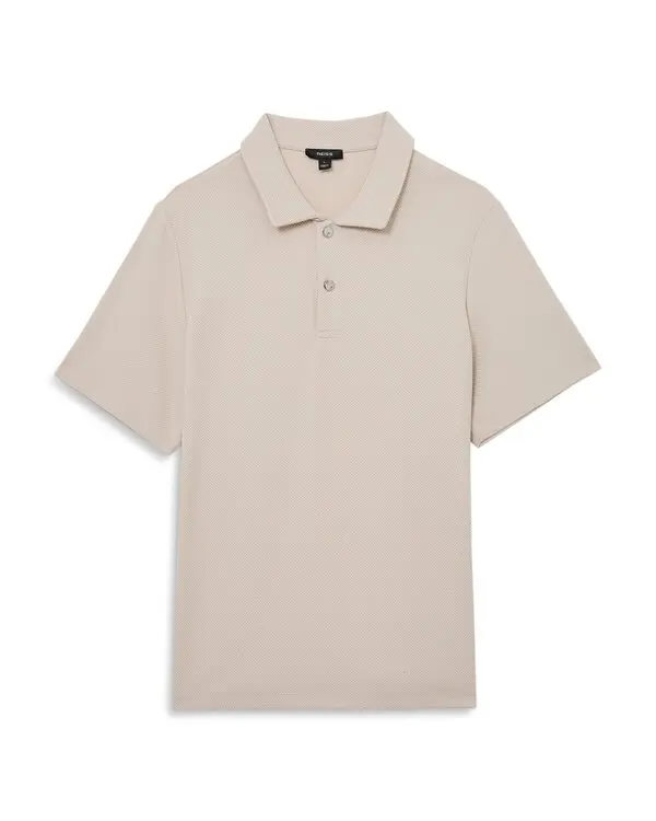 REISS Textured Polo Shirt - Stone