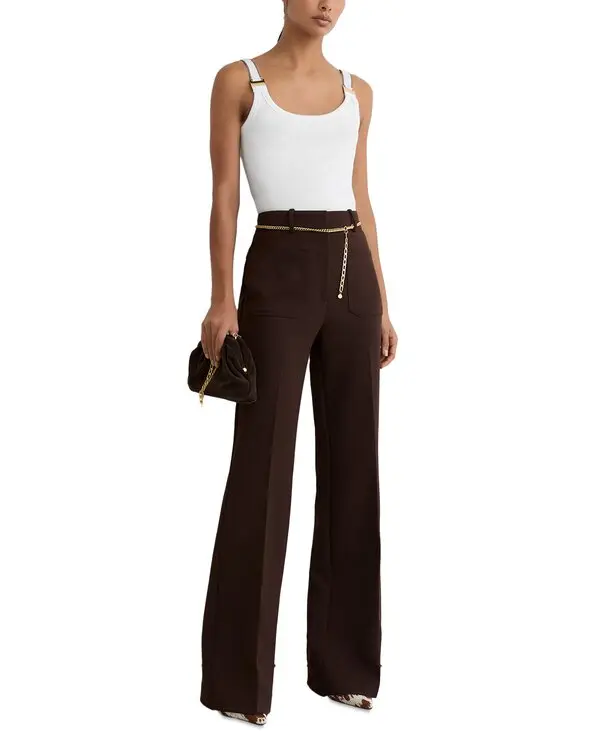 REISS Tank Top - White/camel