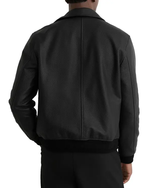 REISS Leather Zip-up Jacket
