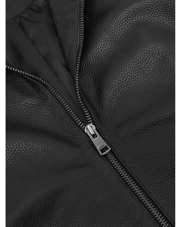 REISS Leather Zip-up Jacket