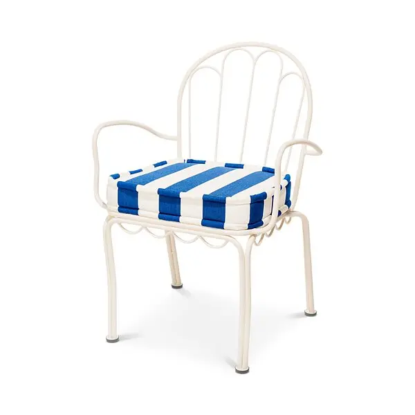 BUSINESS & PLEASURE CO The Al Fresco Dining Chair - Crew Mediterranean Blue Stripe / Antique