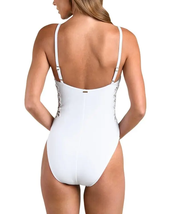 L'AGENCE Crocheted One-piece Swimsuit - White