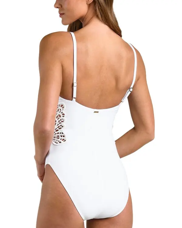 L'AGENCE Crocheted One-piece Swimsuit - White