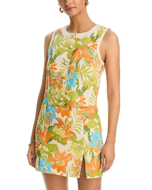 Aqua Floral Vest