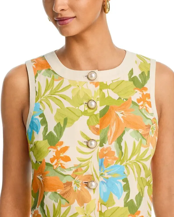 Aqua Floral Vest