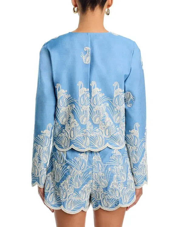 Aqua Embroidered Blazer