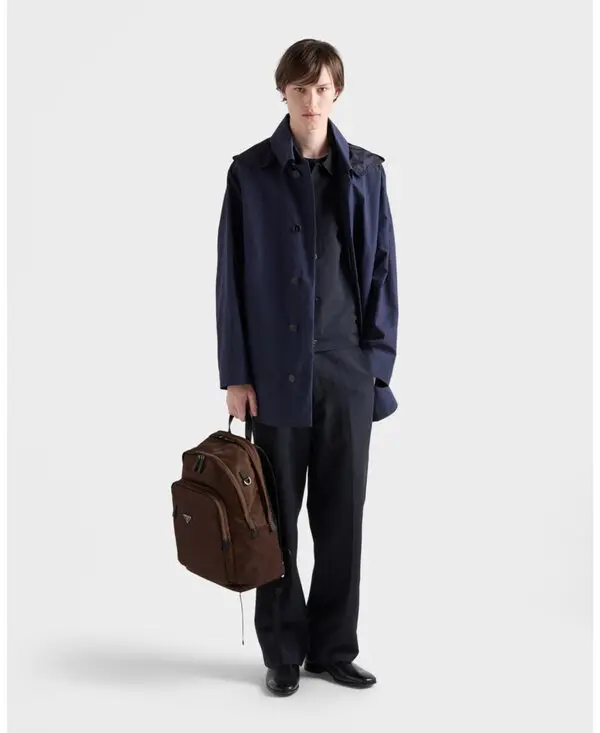 Prada Re-nylon And Saffiano Leather Backpack - Brown