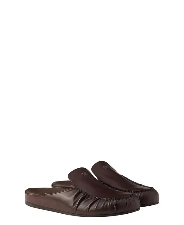 Prada Leather Mules - Brown