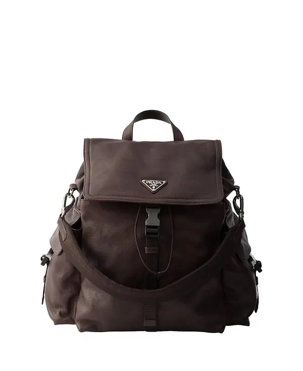 Prada Leather Backpack - Brown