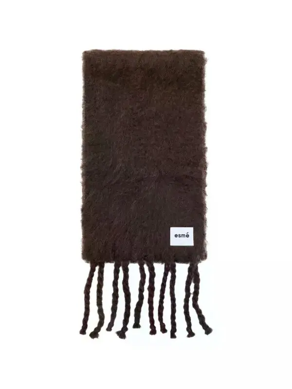 ESME Logo-patch Scarf - Brown