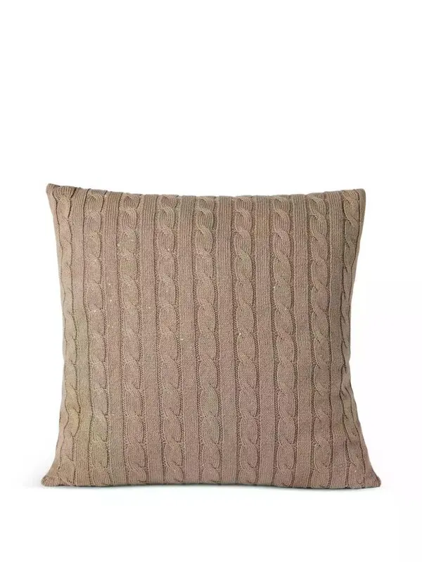 Brunello Cucinelli Cable-knit Cushion Pillow - Brown