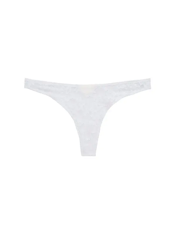 FLEUR DU MAL Le Stretch Lace Thong - Ivory