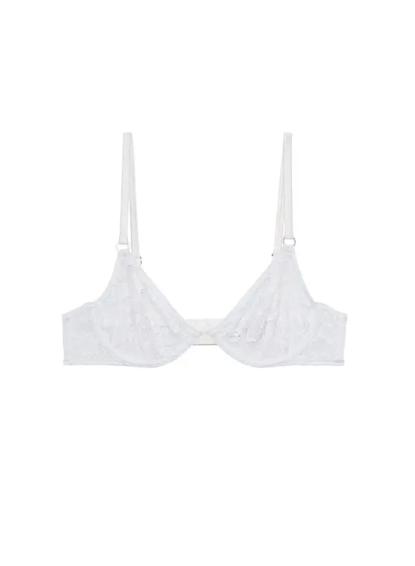 FLEUR DU MAL Le Stretch Lace Demi Bra - Ivory