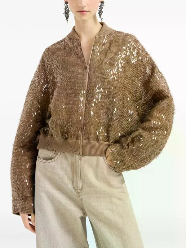 Brunello Cucinelli Zip-fastening Bomber Jacket - Brown