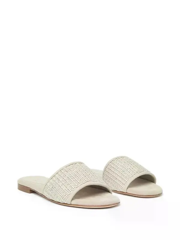 Peserico Woven Raffia Slides