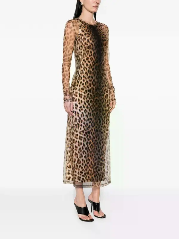 Sportmax Animal Print A-line Dress - Neutrals