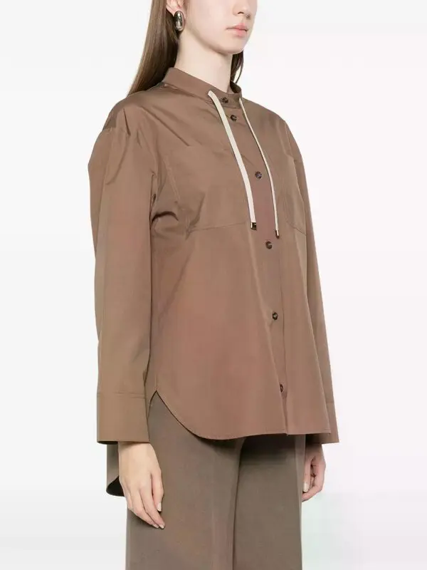 Max Mara Drawstring Pocket Shirt - Brown