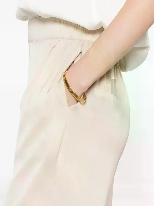 NOUVELLE SILK95FIVE Elasticated Wide Leg Trousers - Neutrals