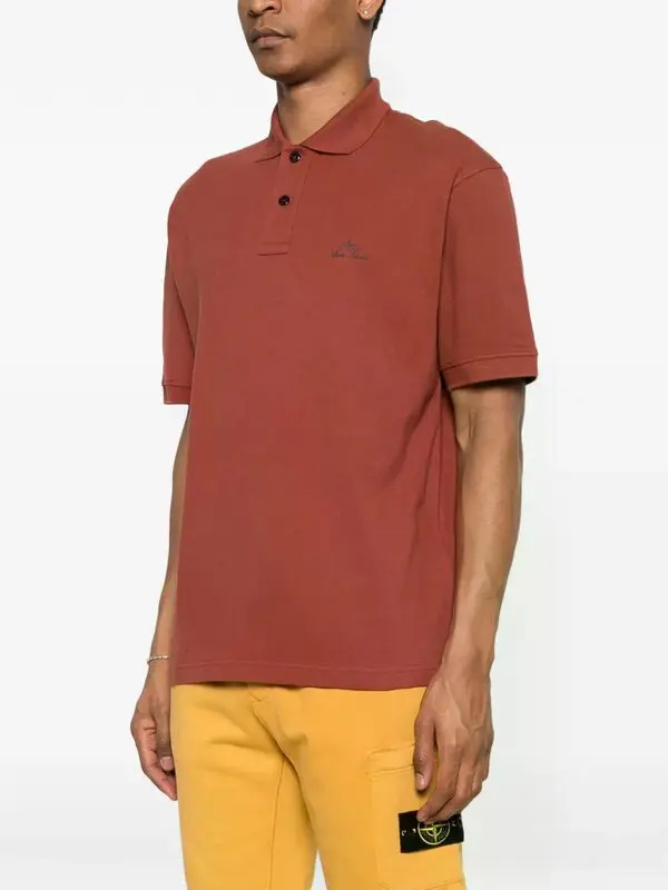 Stone Island Button Polo Shirt - Red