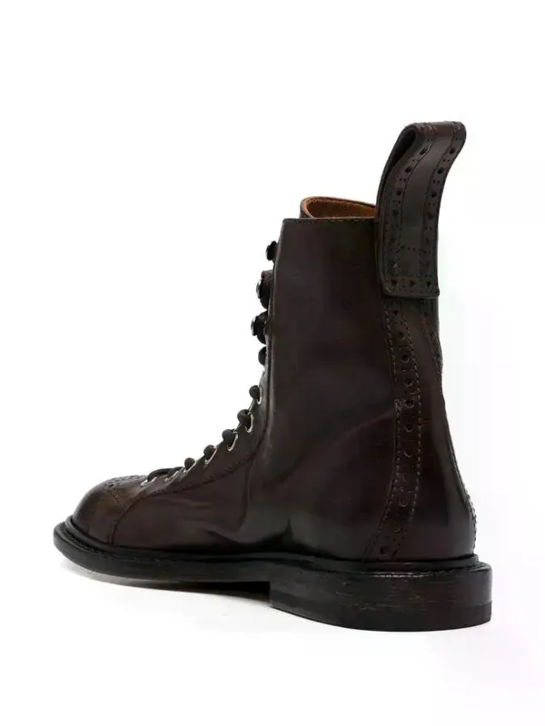 Versace Billy Lace-up Brogue Boots - Brown