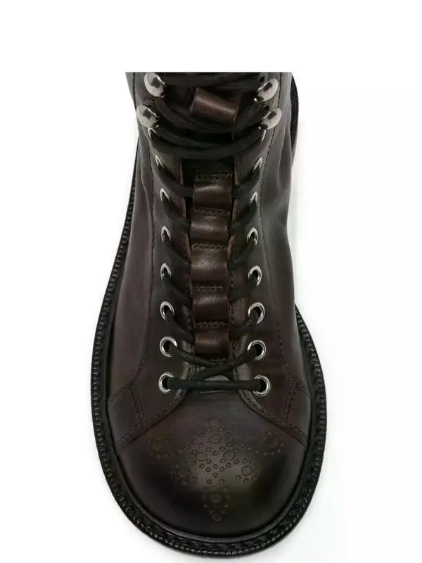 Versace Billy Lace-up Brogue Boots - Brown