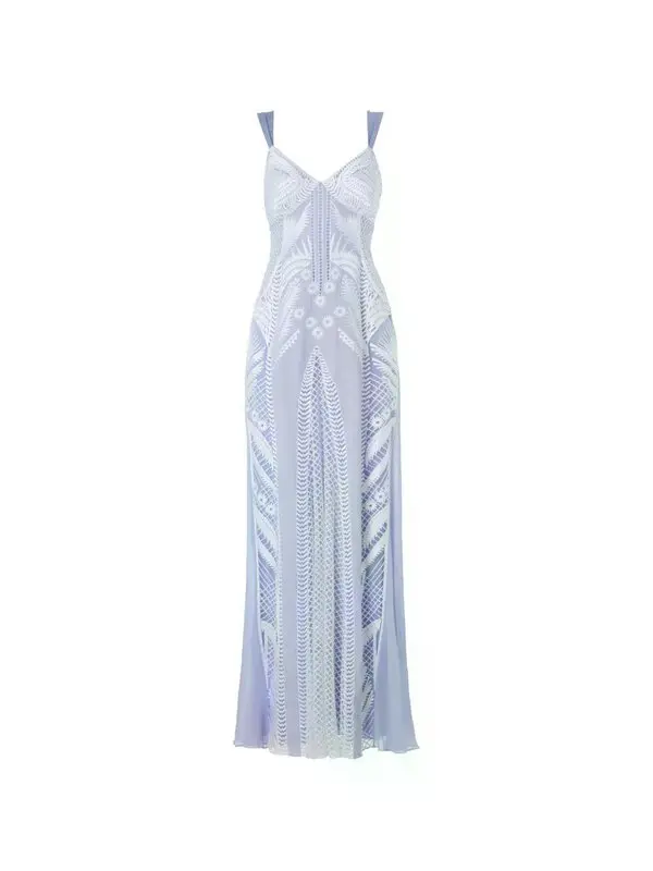 TEMPERLEY LONDON Giselle Embroidered Maxi Dress - Purple