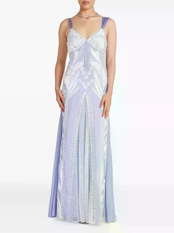 TEMPERLEY LONDON Giselle Embroidered Maxi Dress - Purple
