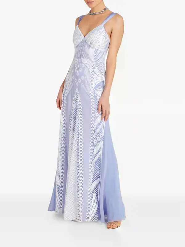 TEMPERLEY LONDON Giselle Embroidered Maxi Dress - Purple