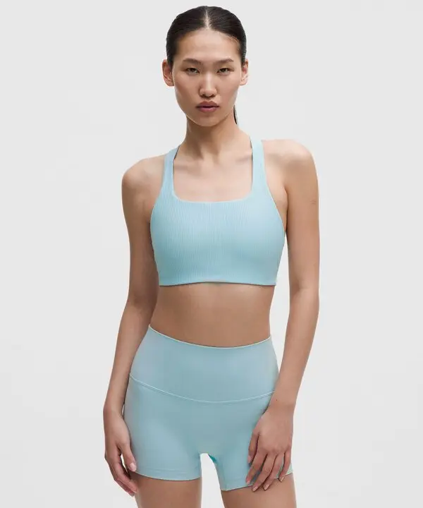 Lululemon All-time Hero Ribbed Sports Bra - Foam Cloud