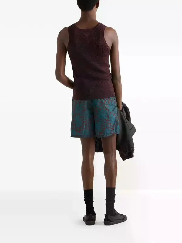 Prada Printed Re-nylon Swim Trunks - Red