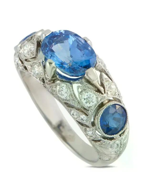 LB EXCLUSIVE Sapphire And Diamond Ring In 18k White Gold