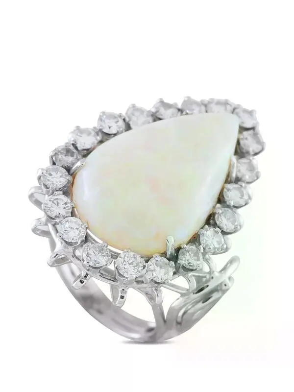 LB EXCLUSIVE Diamond And Opal Ring - Silver