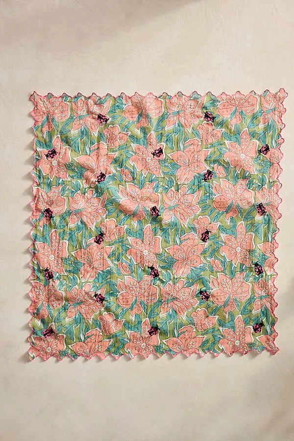 TERRAIN Garden Friends Embroidered Bandana - Pink
