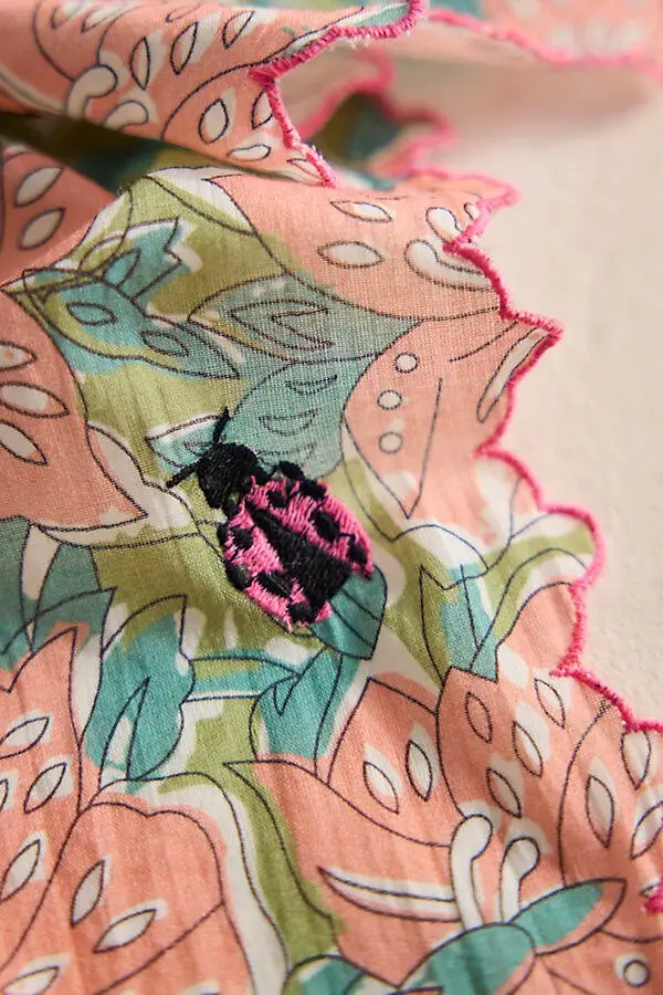 TERRAIN Garden Friends Embroidered Bandana - Pink