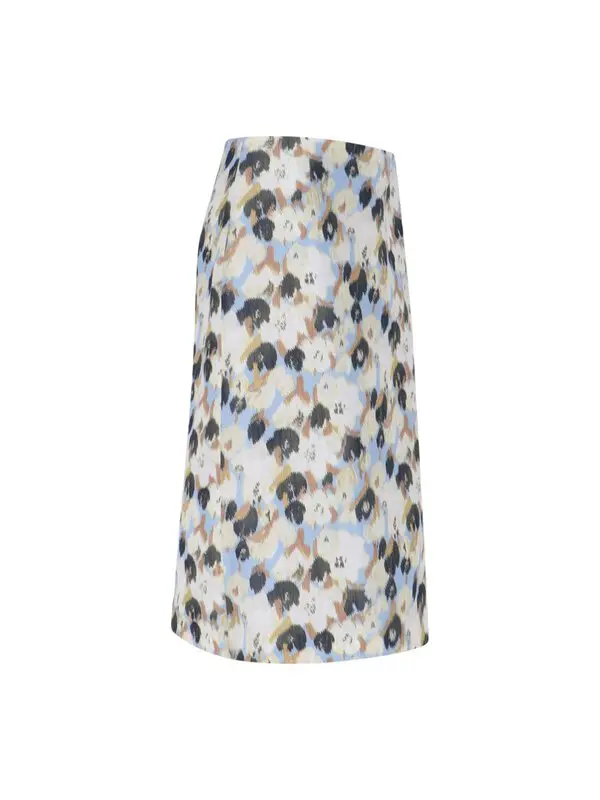 Marni Midi Silk Skirt With Floral Print