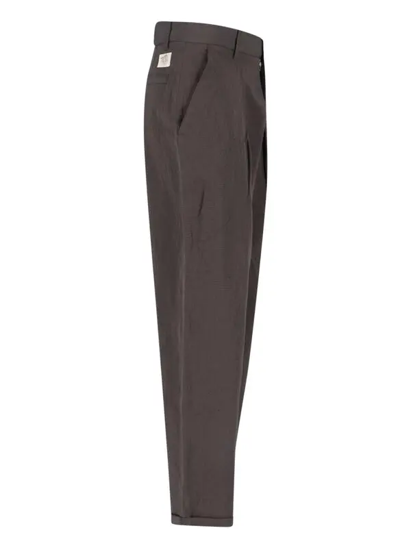 RANRA Cotton And Linen Blend Trousers - Brown