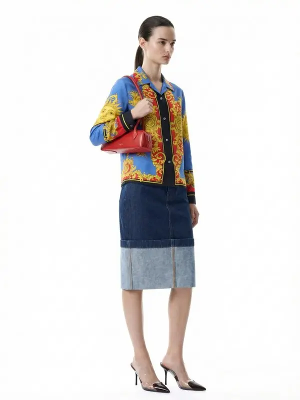 Khaite Kilian Denim Midi Skirt - Blue