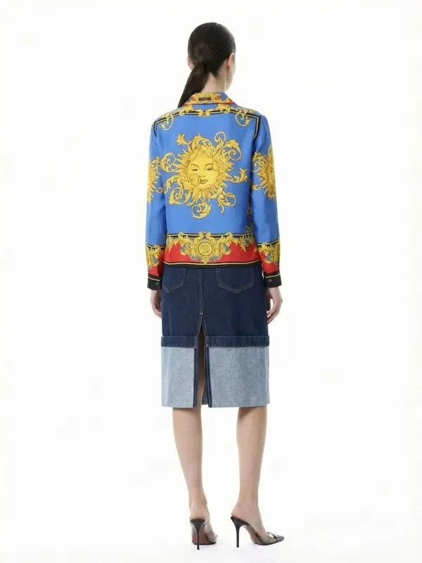 Khaite Kilian Denim Midi Skirt - Blue