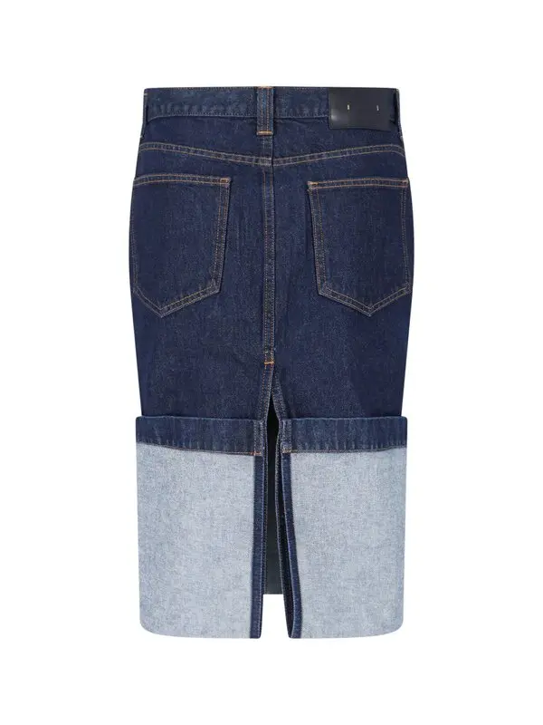Khaite Kilian Denim Midi Skirt - Blue