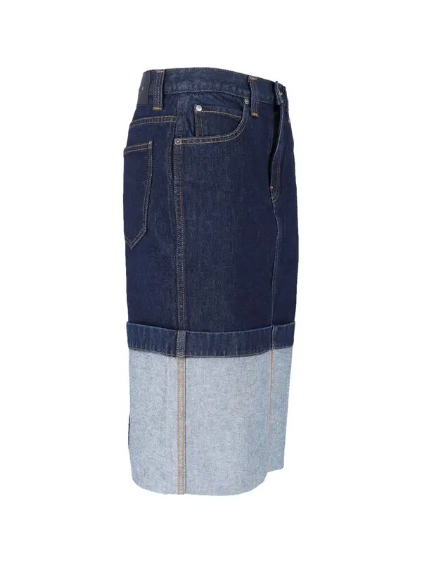 Khaite Kilian Denim Midi Skirt - Blue