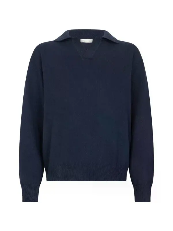 ROBERTO COLLINA Polo-collar Sweater - Blue