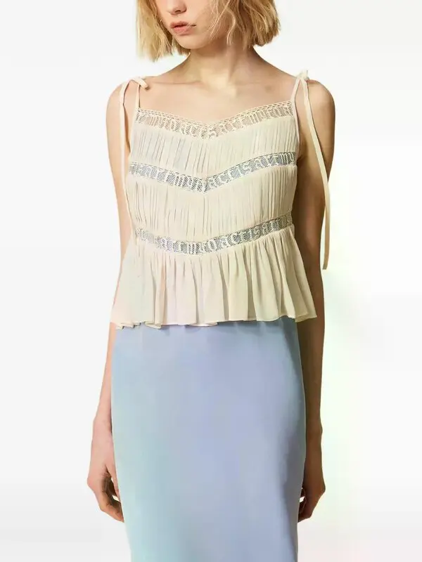 TWINSET Lace-trim Midi Dress