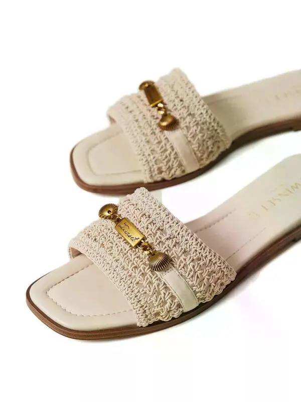 TWINSET Crochet Appliqué-detail Sandals - Neutrals